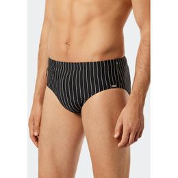 Schiesser Badeslip »Nautical Casual« mit weißen Streifen 000-schwarz 6 - N-Gr N-Gr 6 Herren-Badehose von Schiesser