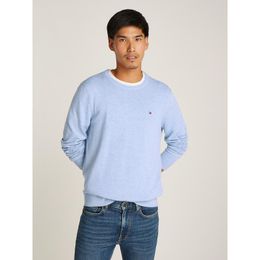 Tommy Hilfiger Rundhalspullover &raquo;ESSENTIAL COTTON CREW NECK&laquo; 100% Baumwolle Crewneck Regular Fit Premium Mode Vessel Blue Heather M M...