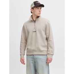 Jack & Jones JACK & JONES Sweatshirt &raquo;JJESOHO SWEAT QUARTER ZIP HN NOOS&laquo;, mit Print Moonbeam XS XS Herrensweater von Jack & Jones