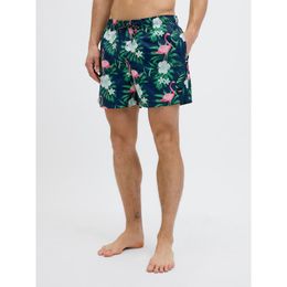 Jack & Jones JACK & JONES Badeshorts »JPSTMAUI Badeshort mit Print und elastischem Bund für Komfort« gemustert, modisch, regular fit, Web Navy Blazer S - N-Gr...