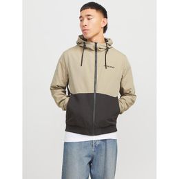 Jack & Jones JACK & JONES Blouson »JJERUSH mit Winterkomfort und Kapuze« mit Kapuze mit praktischer Kapuze Coriander Detail:BLACK/WHITE BLOCKING L L Herrenjacke...