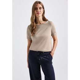 Street One T-Shirt U-Boot Ausschnitt, Basic morning beige 36 36 Basic Shirt von Street One