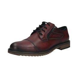 Bugatti Schnürschuh Halbschuh, Business Schuh mit seitlichem Reißverschluss dark red 40 40 Bugatti Schnürschuh in robuster Optik