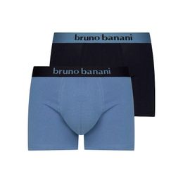 Bruno Banani Boxer »Flowing« 2er Pack, mit kontrastreichem Logobund steinblau/schwarz // schwarz/steinblau L (6) L (6) Herrenshort von Bruno Banani