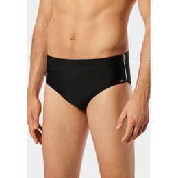 Schiesser Badeslip »Nautical Casual« mit extra flacher Reißverschlusstasche 000-schwarz 7 - N-Gr N-Gr 7 Herren-Badehose von Schiesser