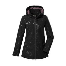 Killtec Softshelljacke &raquo;KOW 34 WMN SFTSHLL JCKT&laquo; Damen Softshelljacke, floral, wasserabweisend, abnehmbare Kapuze schwarz 38 38 Damen...