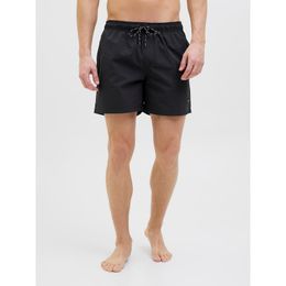 Jack & Jones JACK & JONES Badeshorts »JPSTMAUI Badeshort mit elastischem Bund und normalem Schnitt« unifarben, modisch, slim fit, Polyester Black M - N-Gr N-Gr...