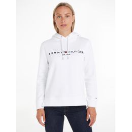 Kapuzensweatshirt Tommy Hilfiger, Damen, Gr. S (36), wei&szlig;, Sweatware, Obermaterial: 64% Baumwolle, 36% Polyester, bestickt, unifarben, figurbetont h&uuml;ftlang, Rundhals, B&uuml;ndchen, Sweatshirts, mit Tommy Hilfiger Logostickerei