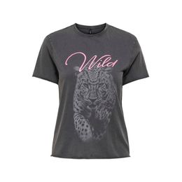 Only T-Shirt 'ONLLUCY' Damen Gr&ouml;&szlig;e L basaltgrau / hellpink / schwarz