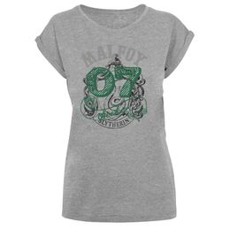 F4NT4STIC T-Shirt 'Harry Potter Draco Malfoy Seeker' Damen Größe M graumeliert / grün