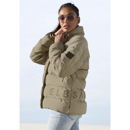 ELBSAND Steppjacke beige Gr. S/36 für Damen. Mit Logodruck. Comfort Fit