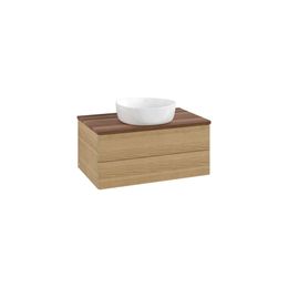 Villeroy & Boch V&B Waschtischunterschrank mit Frontstruktur -Beleuchtung Antao 80x36x50cm, WBP-farbe w. wal, honey oak ; Villeroy & Boch (L19112HN)