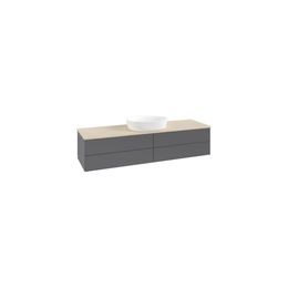 Villeroy & Boch V&B Waschtischunterschrank ohne Frontstruktur -Beleuchtung Antao 160x50cm, WBP botti., Anthrac. m Lac ; Villeroy & Boch (L25013GK)