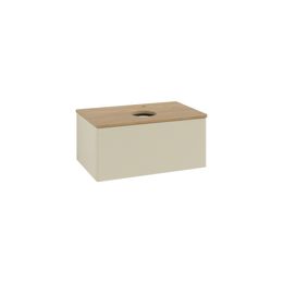 Villeroy & Boch V&B Waschtischunterschrank mit Frontstruktur -Beleuchtung Antao 80x36x50cm, HL, WBP hon. Oa, si Gr m Lac ; Villeroy & Boch (L30151HJ)