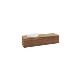 Villeroy & Boch V&B Waschtischunterschrank mit Frontstruktur -Beleuchtung Antao 160x50cm, WBP-farbe hon. Oa, warm walnut ; Villeroy & Boch (L37111HM)