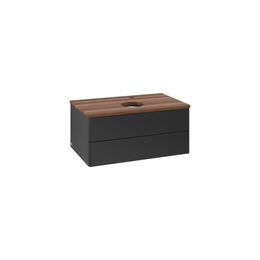 Villeroy & Boch V&B Waschtischunterschrank ohne Frontstruktur -Beleuchtung Antao 80x36x50cm, HL, WBP w. wal, bla m Lac ; Villeroy & Boch (L19052PD)
