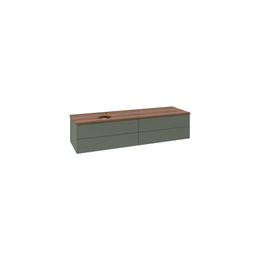 Villeroy & Boch V&B Waschtischunterschrank ohne Frontstruktur -Beleuchtung Antao 160x50cm, HL, WBP w. wal, lea gre. m Lac ; Villeroy & Boch (L26052HL)