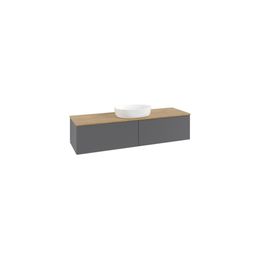 Villeroy & Boch V&B Waschtischunterschrank mit Frontstruktur -Beleuchtung Antao 160x50cm, WBP hon. Oa, Anthrac. m Lac ; Villeroy & Boch (L36111GK)