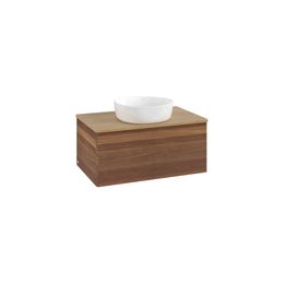 Villeroy & Boch V&B Waschtischunterschrank mit Frontstruktur -Beleuchtung Antao 80x36x50cm, WBP-farbe hon. Oa, w. walnut ; Villeroy & Boch (L30111HM)