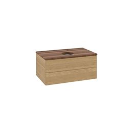 Villeroy & Boch V&B Waschtischunterschrank ohne Frontstruktur -Beleuchtung Antao 80x36x50cm, HL, WBP w. wal, hon. Oa ; Villeroy & Boch (L19052HN)