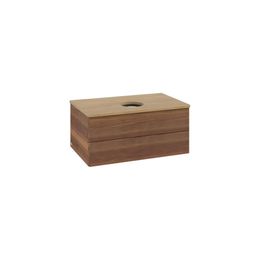 Villeroy & Boch V&B Waschtischunterschrank mit Frontstruktur -Beleuchtung Antao 80x36x50cm, WBP-farbe hon. Oa, w. walnut ; Villeroy & Boch (L19111HM)