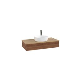 Villeroy & Boch V&B Waschtischunterschrank mit Frontstruktur, mit Beleuchtung Antao 100x19x50cm, WBP-farbe hon. Oa, w. wal ; Villeroy & Boch (L09151HM)