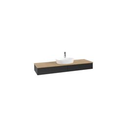 Villeroy & Boch V&B Waschtischunterschrank ohne Frontstruktur -Beleuchtung Antao 160x50cm, HL, WBP hon. Oa, bla m Lac ; Villeroy & Boch (L14051PD)