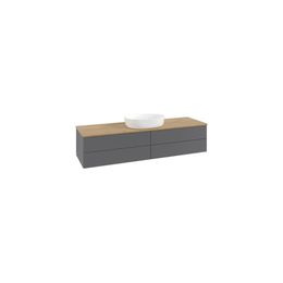 Villeroy & Boch V&B Waschtischunterschrank mit Frontstruktur -Beleuchtung Antao 160x50cm, WBP hon. Oa, Anthrac. m Lac ; Villeroy & Boch (L25111GK)