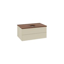 Villeroy & Boch V&B Waschtischunterschrank mit Frontstruktur -Beleuchtung Antao 80x36x50cm, WBP w. wal, si Gr m Lac ; Villeroy & Boch (L19112HJ)