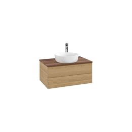 Villeroy & Boch V&B Waschtischunterschrank mit Frontstruktur -Beleuchtung Antao 80x36x50cm, HL, WBP w. wal, hon. Oa ; Villeroy & Boch (L19152HN)