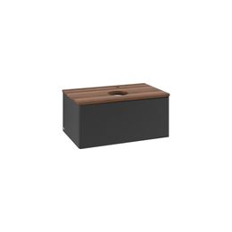 Villeroy & Boch V&B Waschtischunterschrank mit Frontstruktur -Beleuchtung Antao 80x36x50cm, HL, WBP w. wal, bla m Lac ; Villeroy & Boch (L30152PD)