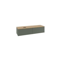 Villeroy & Boch V&B Waschtischunterschrank mit Frontstruktur -Beleuchtung Antao 160x50cm, WBP hon. Oa, lea gre. m Lac ; Villeroy & Boch (L37111HL)