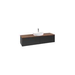 Villeroy & Boch V&B Waschtischunterschrank ohne Frontstruktur -Beleuchtung Antao 160x50cm, HL, WBP w. wal, bla m Lac ; Villeroy & Boch (L36052PD)