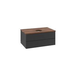 Villeroy & Boch V&B Waschtischunterschrank mit Frontstruktur -Beleuchtung Antao 80x36x50cm, WBP-farbe w. wal, bla m Lac ; Villeroy & Boch (L19112PD)