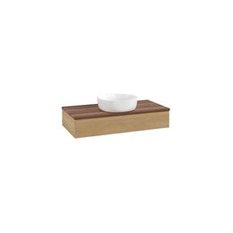 Villeroy & Boch V&B Waschtischunterschrank mit Frontstruktur, mit Beleuchtung Antao 100x19x50cm, WBP-farbe w. wal, honey oak ; Villeroy & Boch (L09112HN)