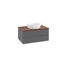 Villeroy & Boch V&B Waschtischunterschrank mit Frontstruktur -Beleuchtung Antao 80x36x50cm, WBP w. wal, Anthrac. m Lac ; Villeroy & Boch (L19112GK)