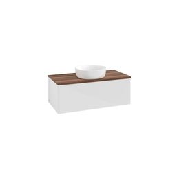 Villeroy & Boch V&B Waschtischunterschrank ohne Frontstruktur, mit Beleuchtung Antao 100x36x50cm, WBP w. wal, glo wh. Lac ; Villeroy & Boch (L31012GF)