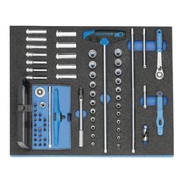Gedore 2005 CT2-D 20 Steckschlüssel-Sortiment 1/4" in Check-Tool-Modul, 67-teilig (2016478)