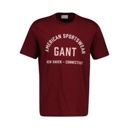 T-Shirt Gant "PRINTED GRAPHIC", Herren, Gr. M, plumped rot, Jersey, Obermaterial: 100% Baumwolle, Rundhals, Shirts T-Shirt, Regular Fit, Rundhals