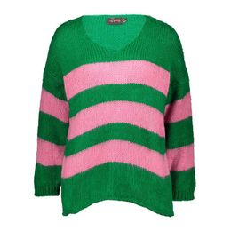 miss goodlife Pullover "Stripes" in Gr&uuml;n/ Pink - 71% | Gr&ouml;&szlig;e S | Damen-pullover-cardigans
