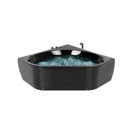 Beliani Eckbadewannen MEVES in Schwarz/Silber - (W) 140 x (H) 55 x (L) 140 cm | Gr.: onesize