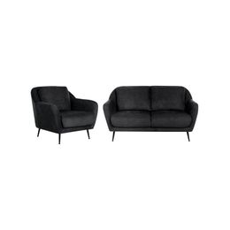 Beliani 2-tlg Sitzgruppe EIBY in Schwarz | Gr.: onesize