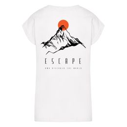 F4NT4STIC Extended Shoulder T-Shirt Escape Discover the World Mountain in wei&szlig; | Gr.: S