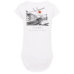 F4NT4STIC Long Cut T-Shirt Escape Discover the World Town Train Station in wei&szlig; | Gr.: S