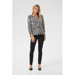 Kaffe Langarm-Bluse KAmagda Loose fit in Grey Leopard | Gr.: 34