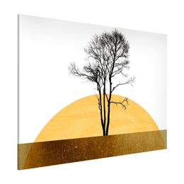 Magnettafel Goldene Sonne mit Baum
