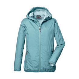 Killtec Outdoorjacke &raquo;KOS 333 GRLS JCKT&laquo; Winddichte, wasserdichte M&auml;dchenjacke mit Kapuze und Zippertaschen graugr&uuml;n 128 128 Funktionsjacke f&uuml;r...