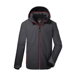 Killtec Skijacke »KSW 162 BYS SKI JCKT« Wasser- und winddichte Funktionsjacke mit Schneefang und Pixel Print anthrazit 116 116 Junior...