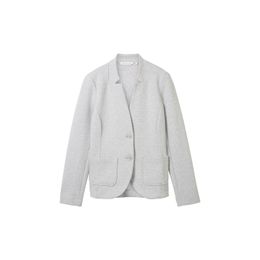 Tom Tailor Damen Slim Fit Blazer mit Ottoman Struktur, grau, Meliert, Gr. M