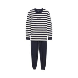 Tom Tailor Herren Pyjama-Set mit Streifenmuster, blau, Gestreift, Gr. 54